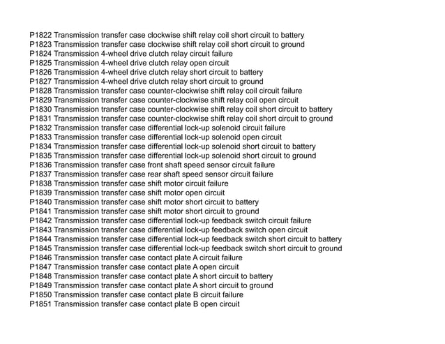 Ford OBD2 Code List (PDF) | PDF | Auto Type | Automotive