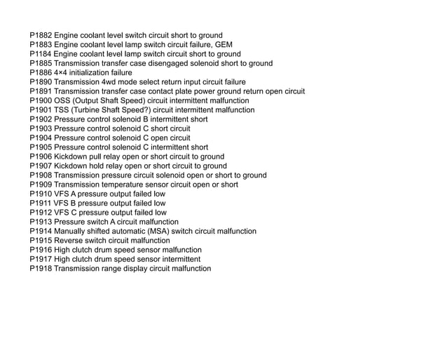 Ford OBD2 Code List (PDF) | PDF | Auto Type | Automotive