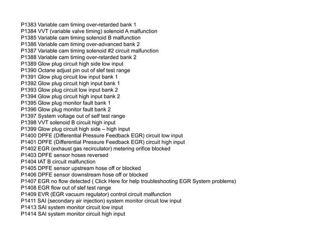 Ford OBD2 Code List (PDF) | PDF | Auto Type | Automotive