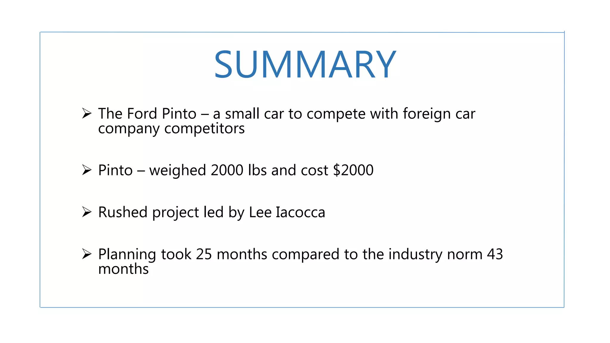 Ford Pinto Case Study (Professional Ethics and Code of Conduct) | PPTX