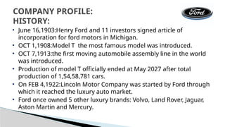 FORD PRESENTATION Company Profile & Business Analysis in India.pptx