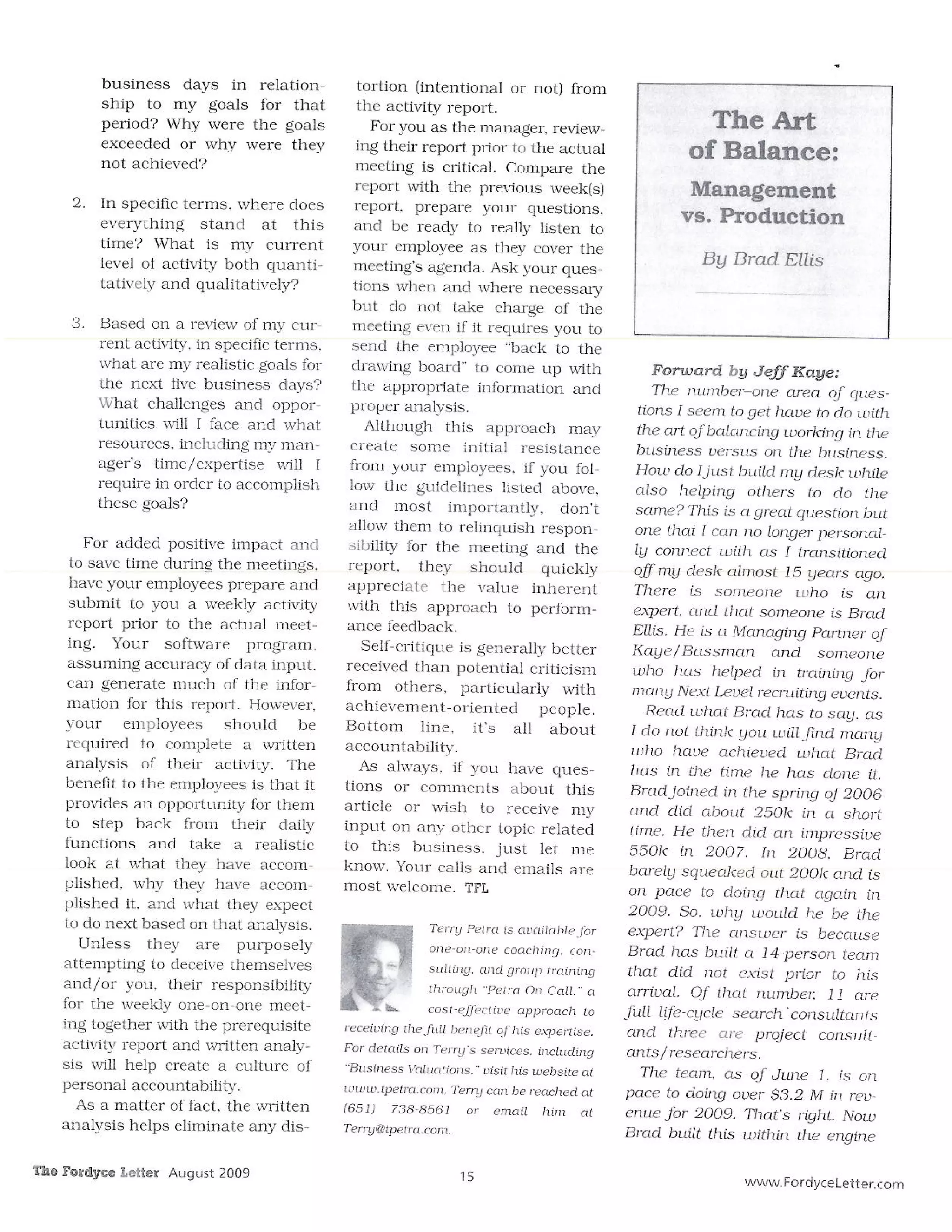 Fordyce Magazine: The Art of Balance | PDF
