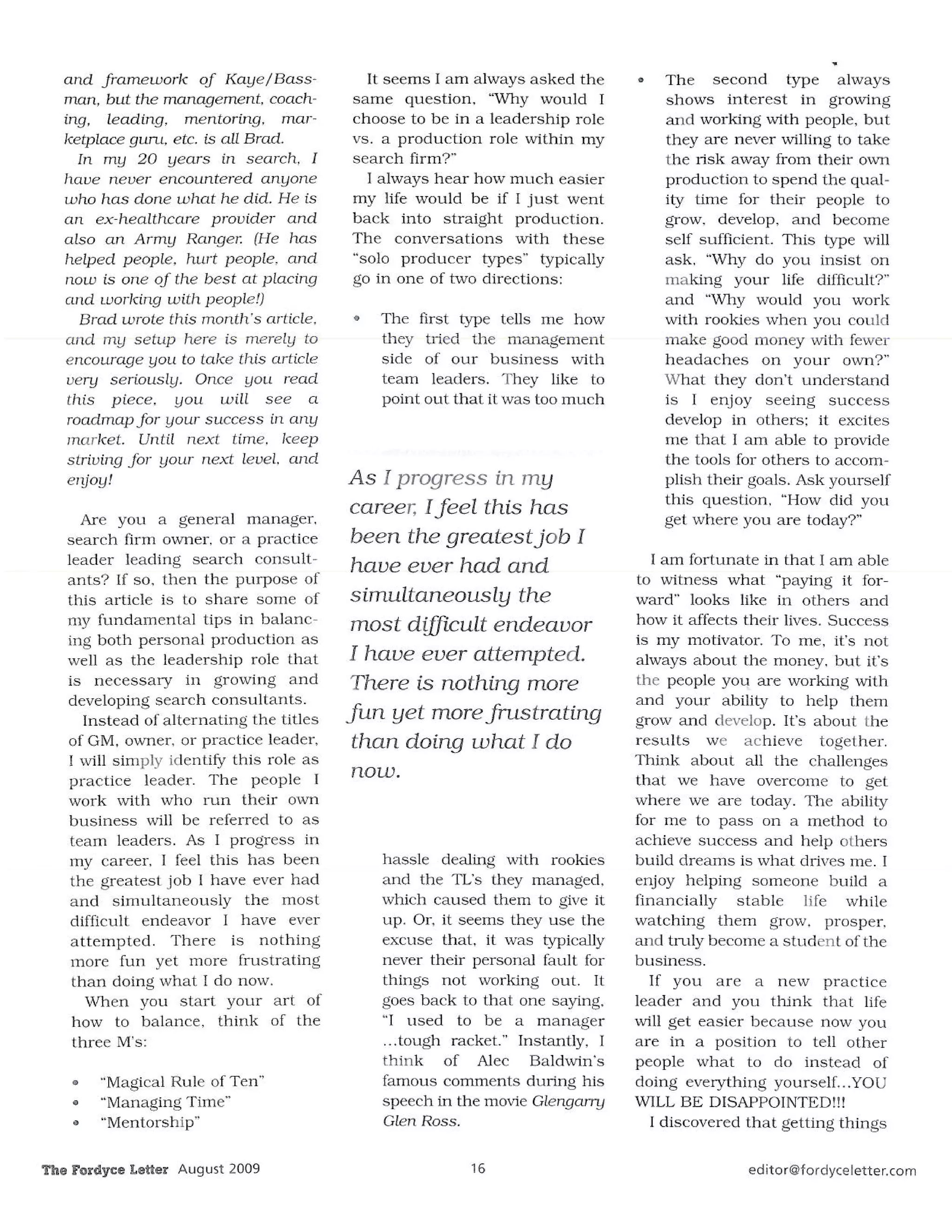 Fordyce Magazine: The Art of Balance | PDF