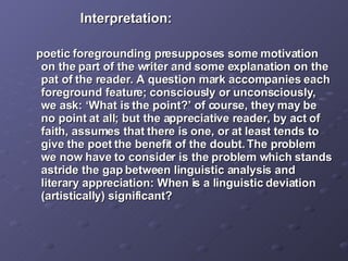 Fore Grounding & Interpretation By Nazma | PPT