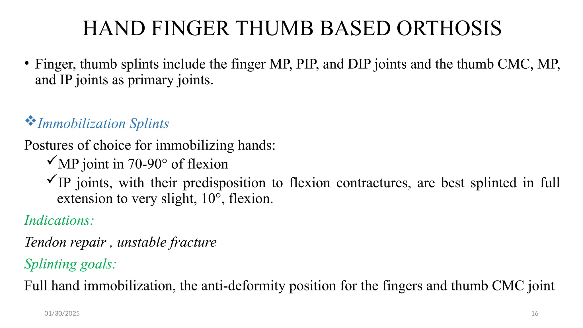 Forearm based and hand-finger-thumb orthosis | PPTX