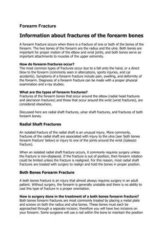 Forearm Fracture | DOC