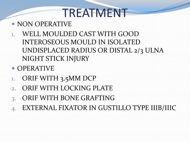 Forearm shaft fractures
