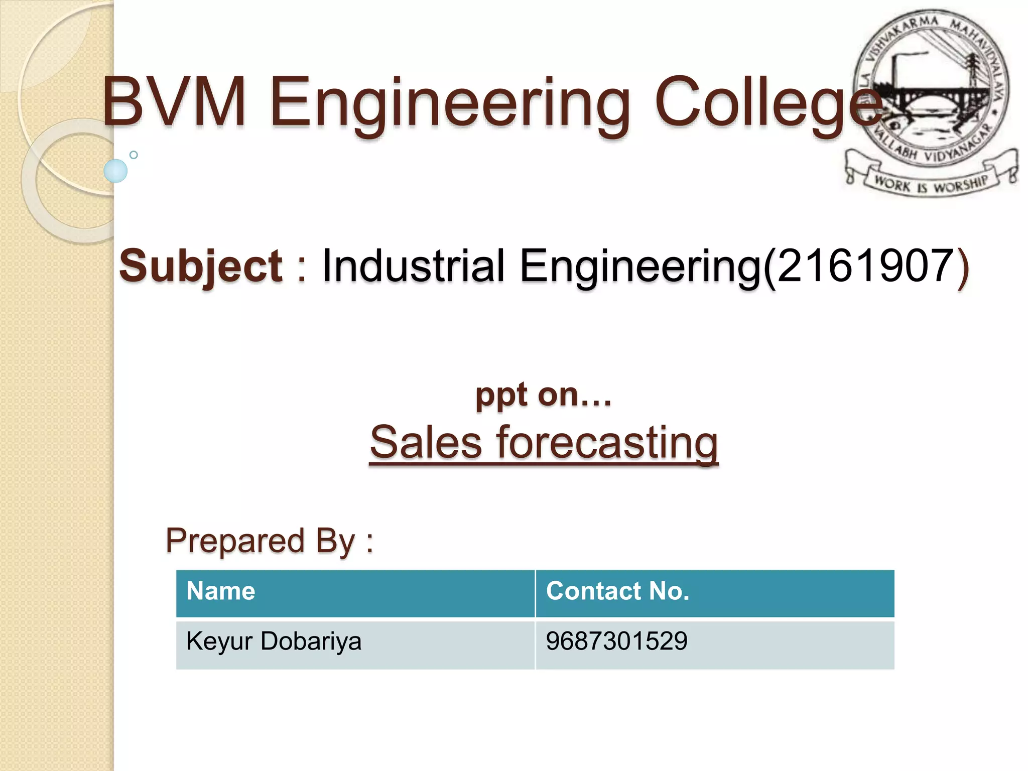 Forecasting Techniques Ppt