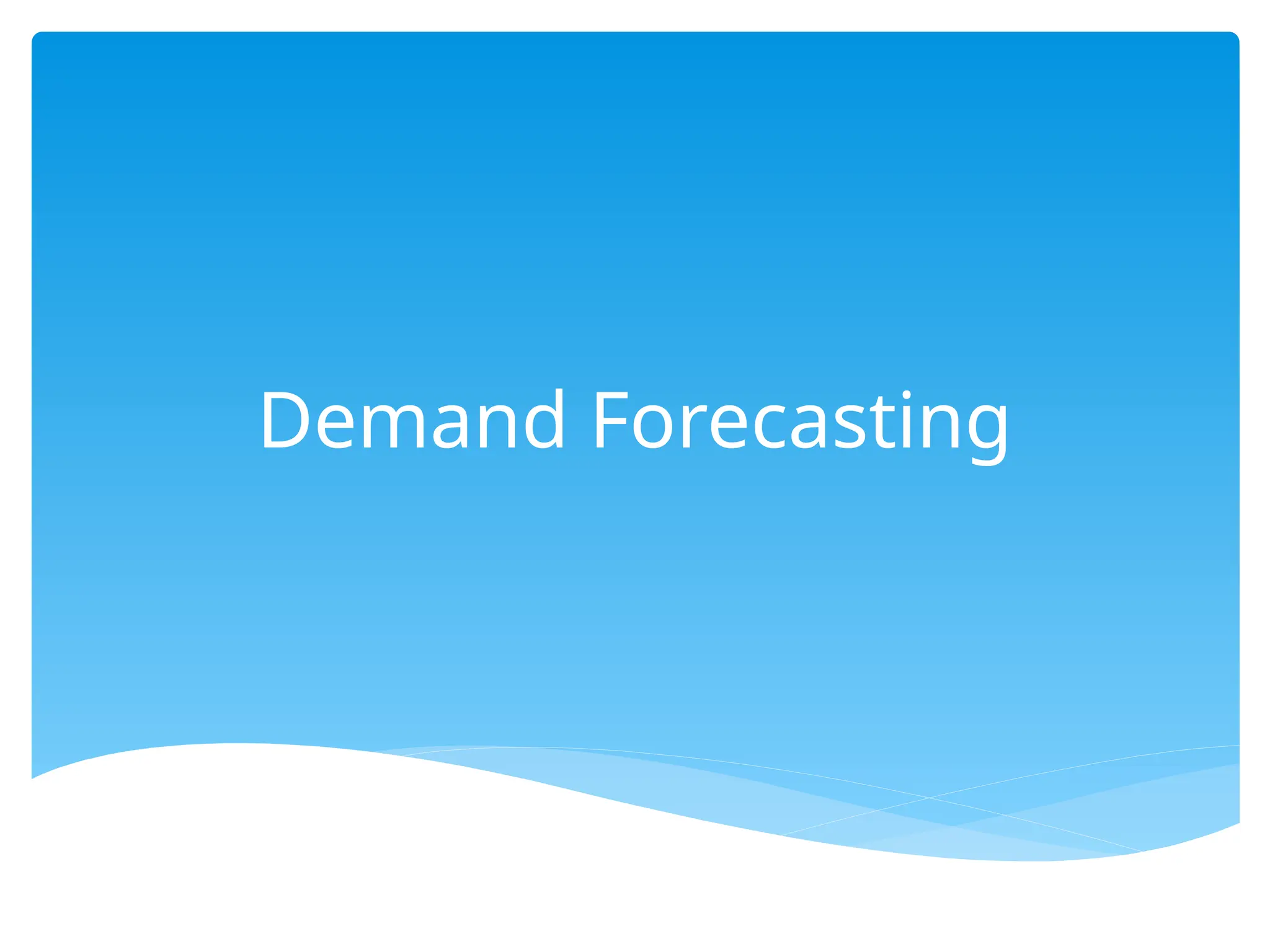 Demand Forecasting in supply chain management | PPT