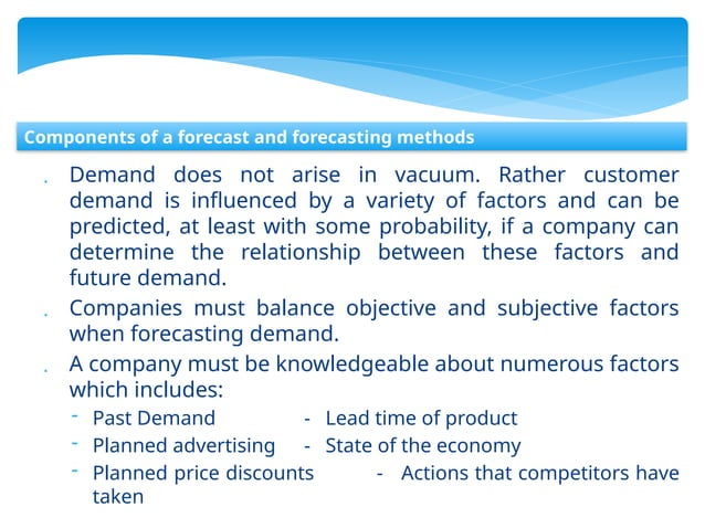 Demand Forecasting in supply chain management | PPT