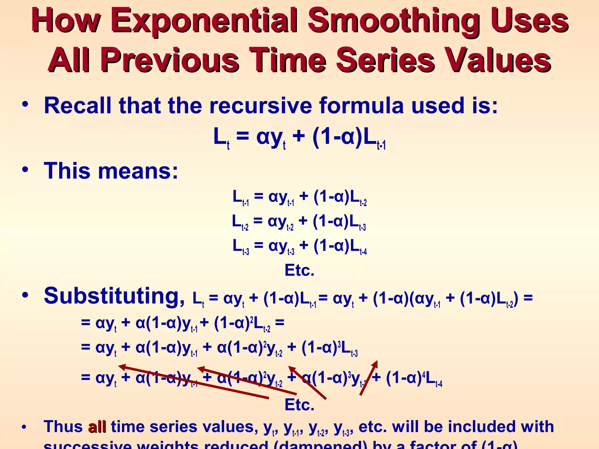 Forecasting exponential smoothing | PPT