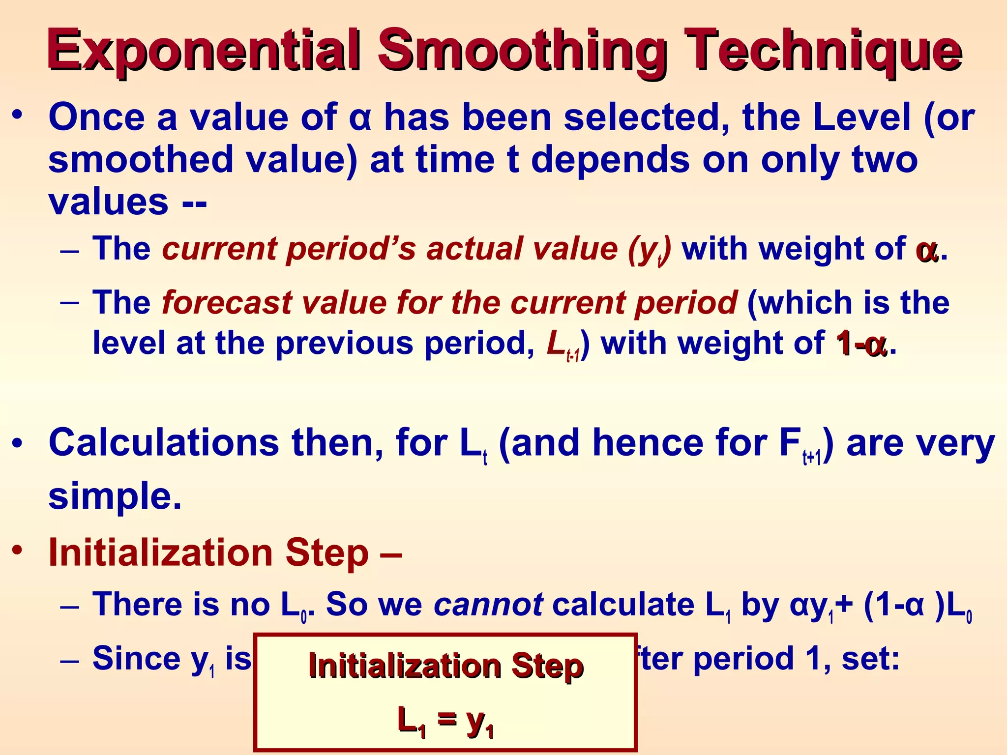 Forecasting exponential smoothing | PPT