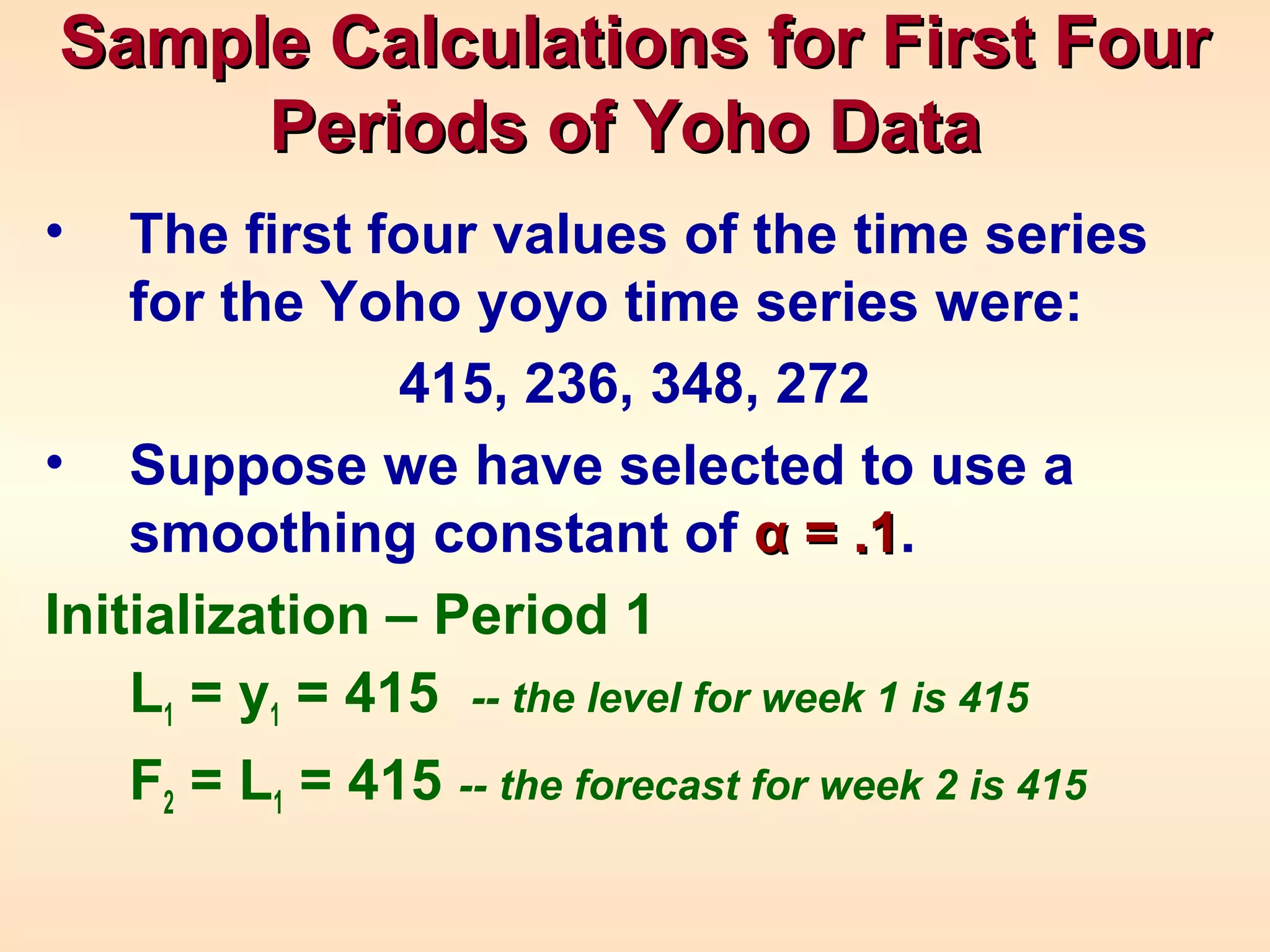 Forecasting exponential smoothing | PPT