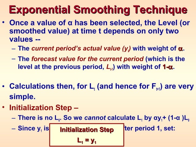 Forecasting exponential smoothing | PPT | Physics | Science