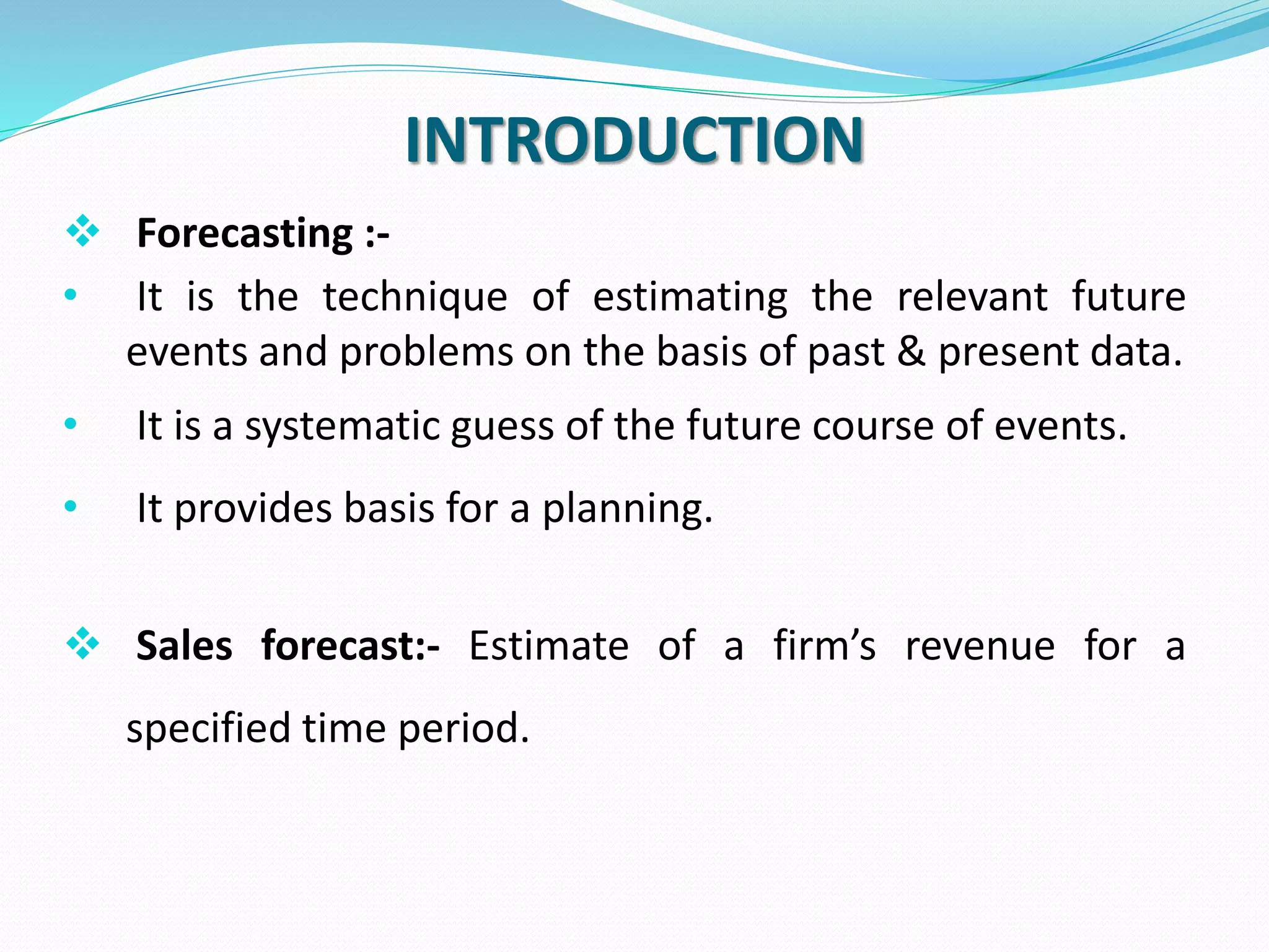 Forecasting :- Introduction & its Applications | PPTX