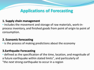 Forecasting :- Introduction & its Applications | PPTX