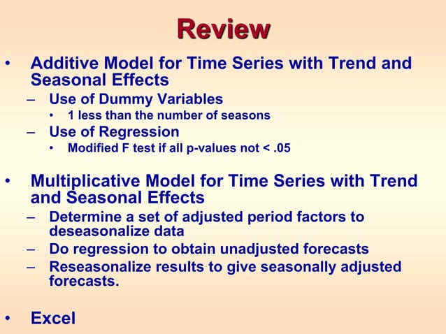 Forecasting-Seasonal Models.ppt | Business Accounting & Finance | Business