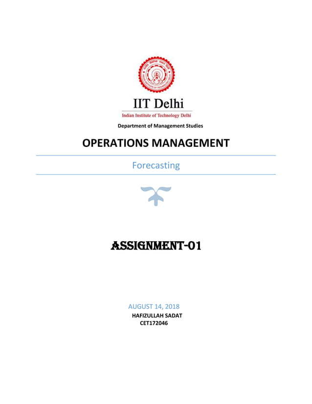 Forecasting Assignment Pdf