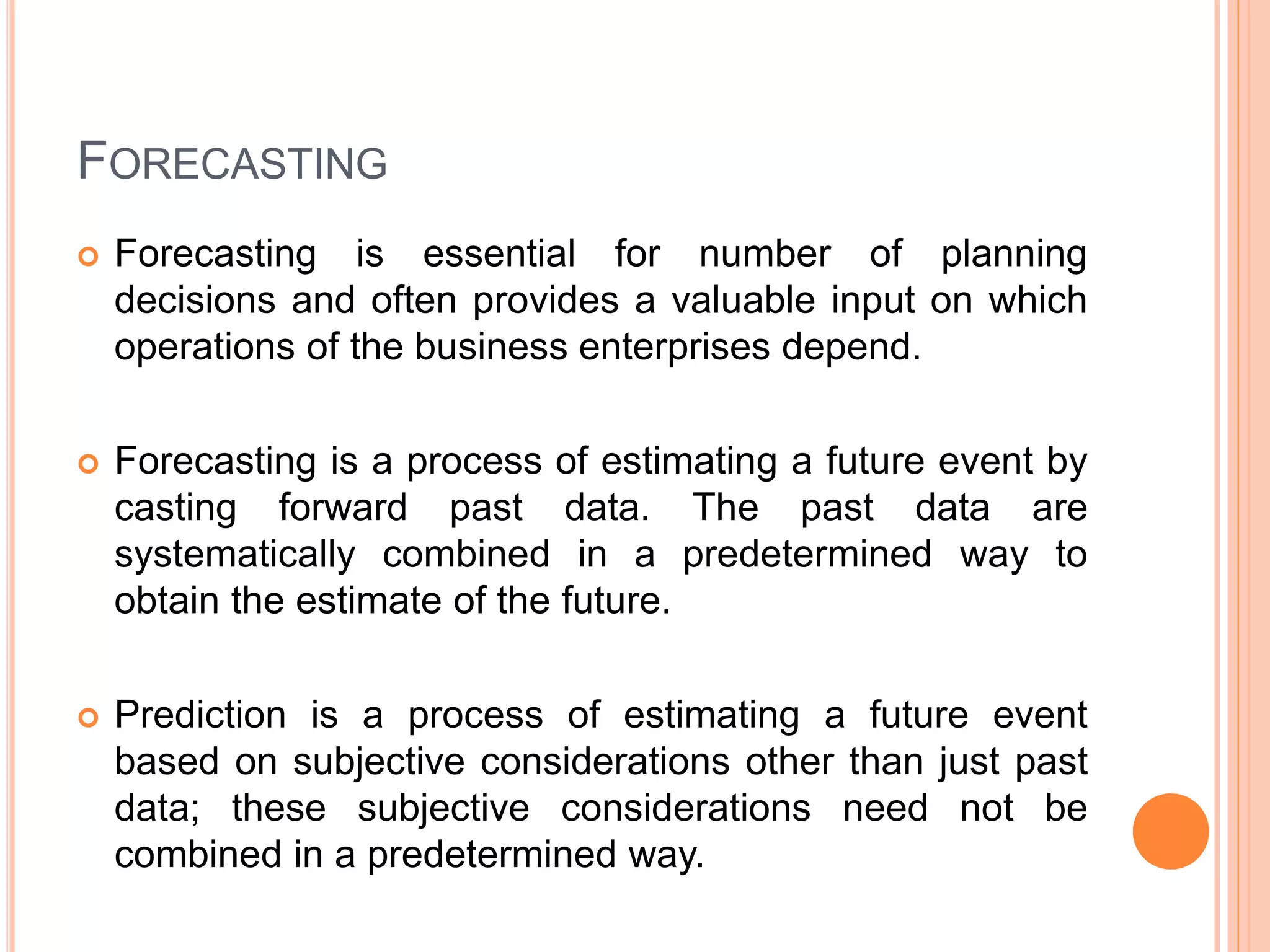 Forecasting and Methods of Forecasting in Production Planning | PPTX