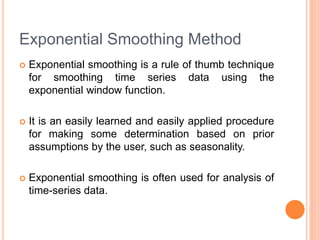 Forecasting and Methods of Forecasting in Production Planning | PPTX