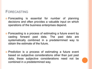 Forecasting and Methods of Forecasting in Production Planning | PPTX