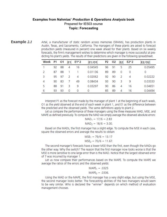 Forecasting book examples | PDF
