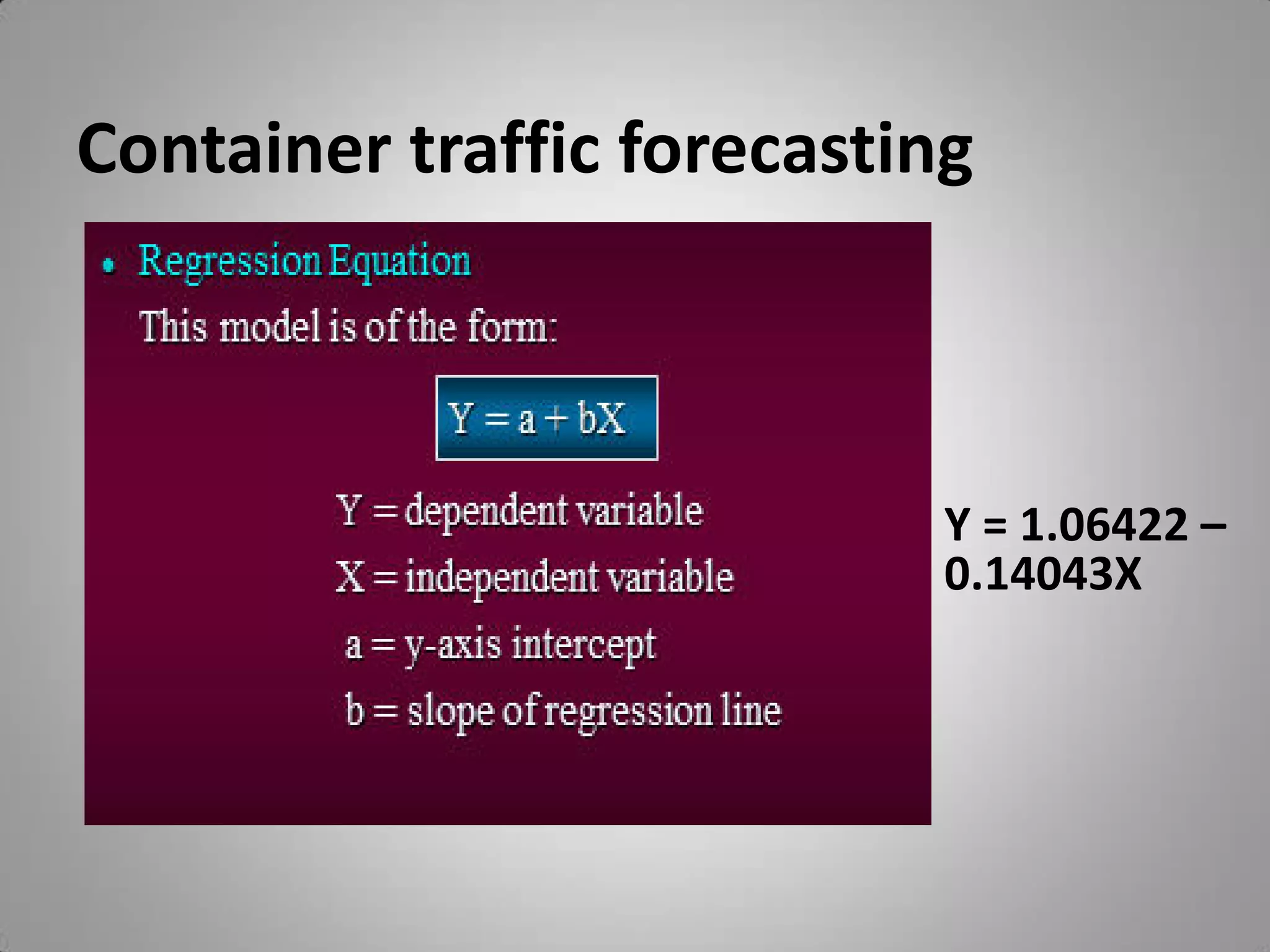 Forecasting Container Traffic At Major Ports In India Ppt