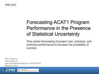Forecasting cost and schedule performance | PPT