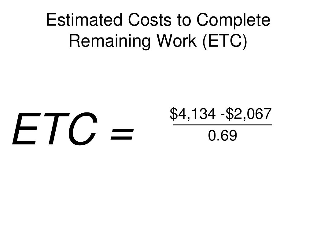 Forecasting Costs Etc Eac Vac In Project Management