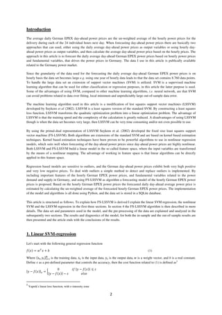 Forecasting day ahead power prices in germany using fixed size least squares support vector ...