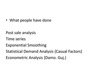 Forecasting & demand measurement | PPT | Sales | Business