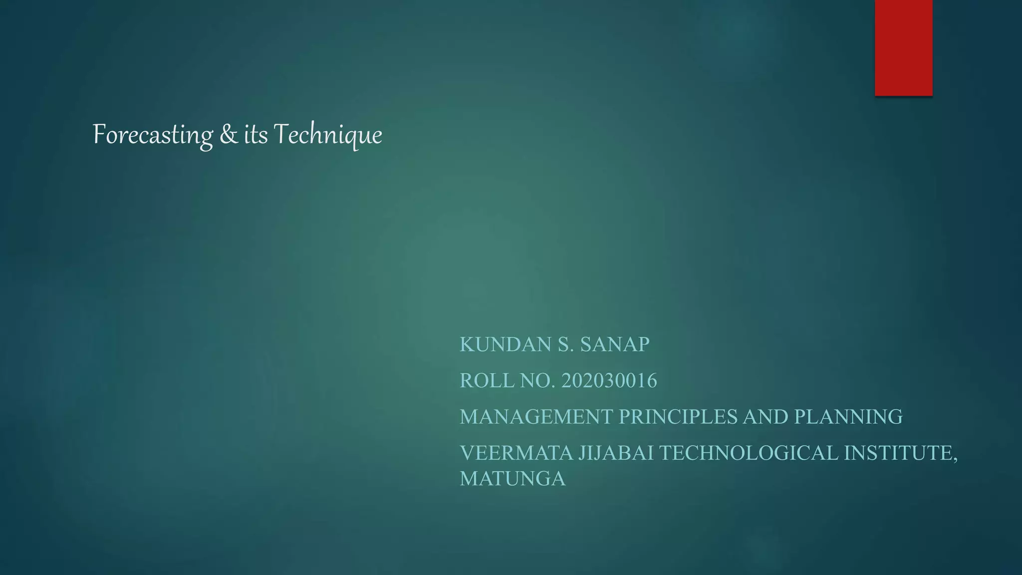 Forecasting method | PPTX | Business | Business and Finance