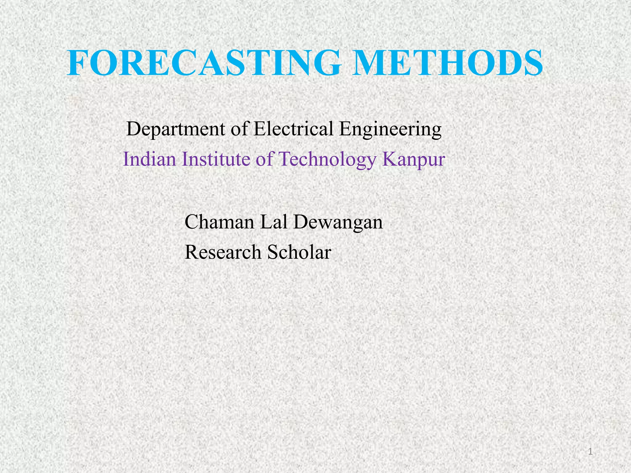 Forecasting methods | PPT