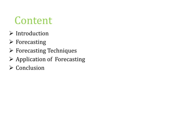 Forecasting models | PPTX