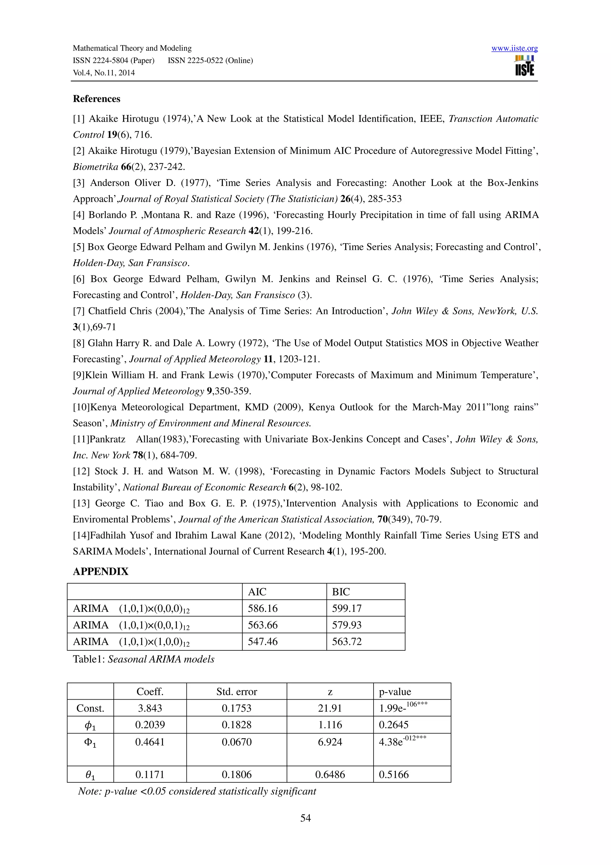 Forecasting precipitation using sarima model | PDF