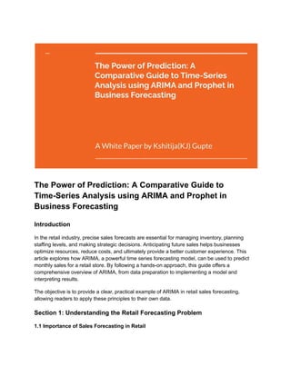 Forecasting Retail Sales with ARIMA_ A Case Study in Time Series Analysis | PDF