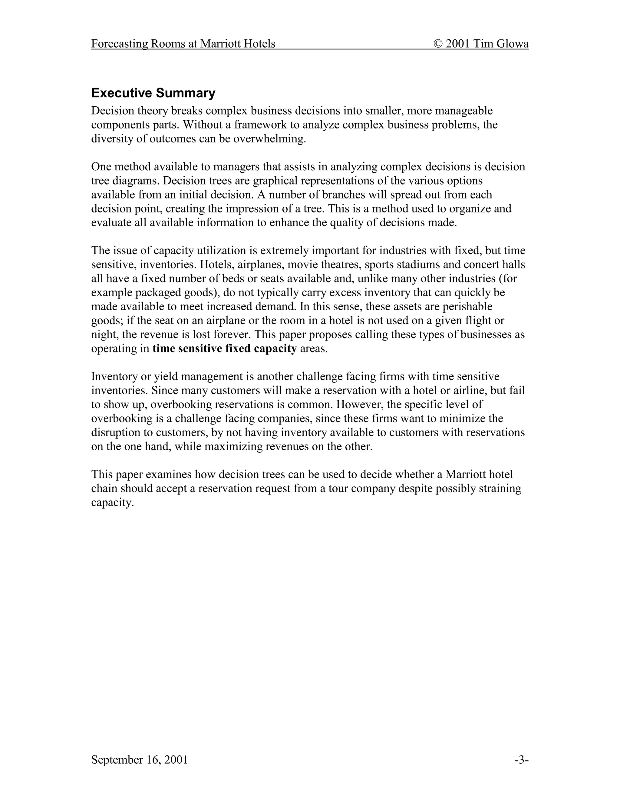 Forecasting room demand | PDF