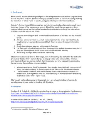 Forecasting advantages with simulation models | PDF | Business ...