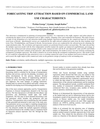 Forecasting trip attraction based on commercial land use characteristics | PDF