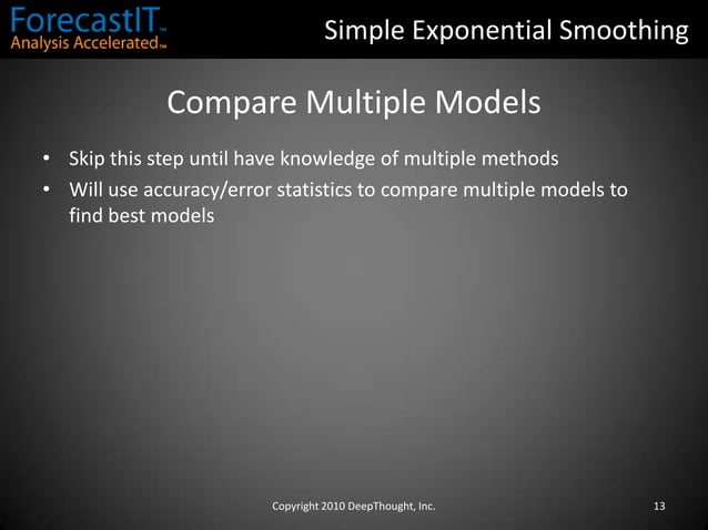 ForecastIT 3. Simple Exponential Smoothing | PPT