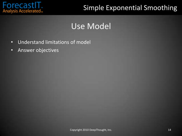 ForecastIT 3. Simple Exponential Smoothing | PPT