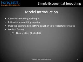 ForecastIT 3. Simple Exponential Smoothing | PPTX | Home Financing ...