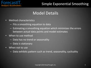 ForecastIT 3. Simple Exponential Smoothing | PPTX | Home Financing ...