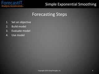 ForecastIT 3. Simple Exponential Smoothing | PPTX | Home Financing | Personal Debt