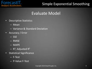 ForecastIT 3. Simple Exponential Smoothing | PPT