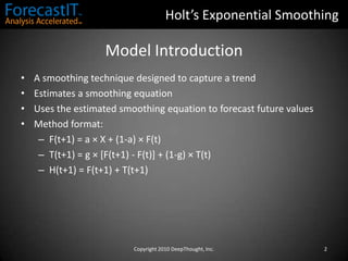 ForecastIT 4. Holt's Exponential Smoothing | PPTX