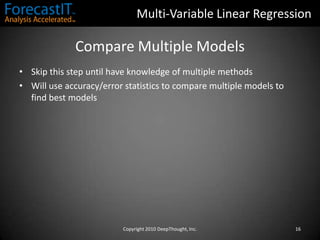 ForecastIT 6. Multi-Variable Linear Regression | PPT