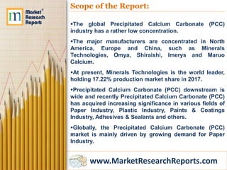 Forecast of Global Precipitated Calcium Carbonate (PCC) Market 2024 | PPTX