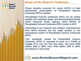 Forecast of Global Precipitated Calcium Carbonate (PCC) Market 2024 | PPTX