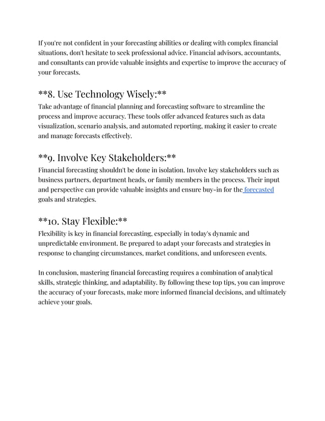 10 Top tip forecasting finance succe sss | PDF